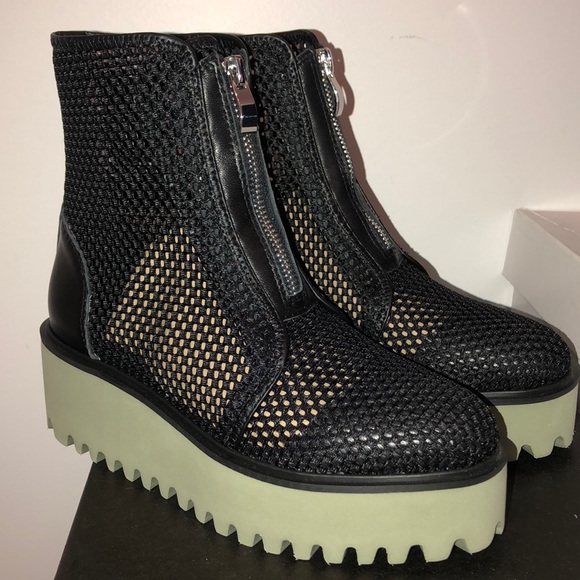 All Black | Shoes | All Black Amazing Flatform Bootie Black Mesh 2244 ...